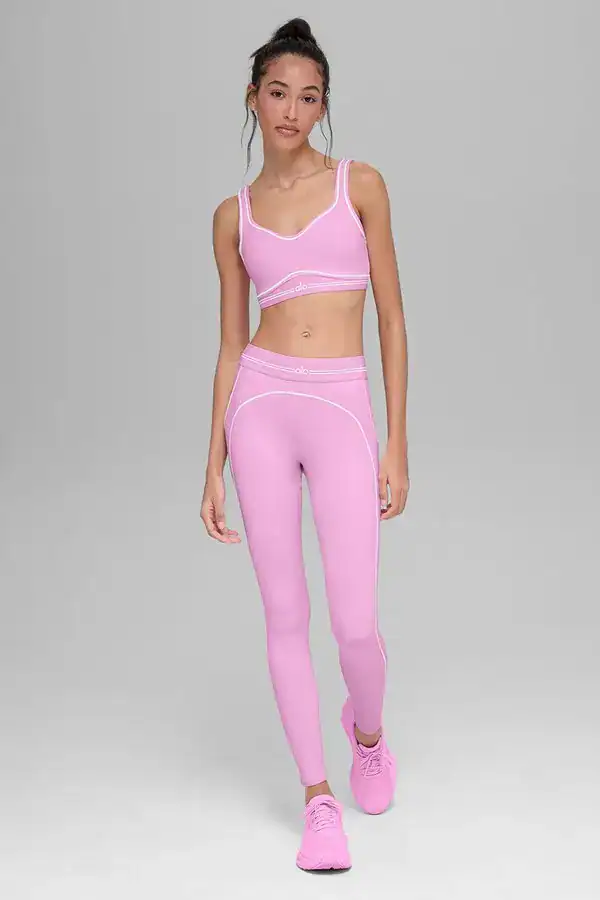 Alo Yoga Airbrush Heart Throb Legging - Candy Heart Pink/White